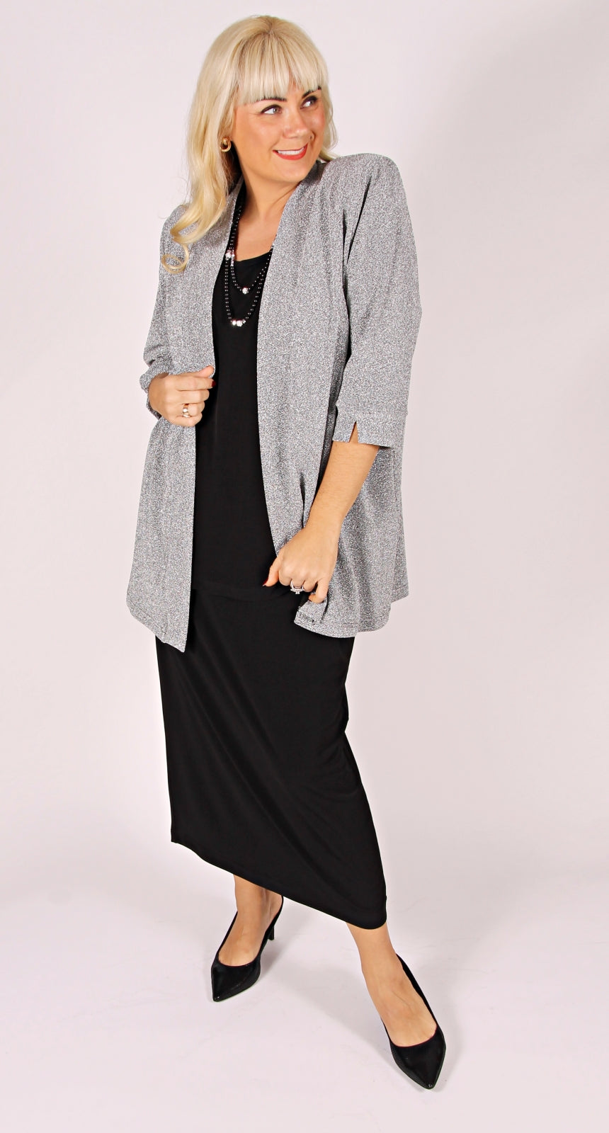 Starlit Shimmer Jacket Silver – Sybils Plus Size Fashion