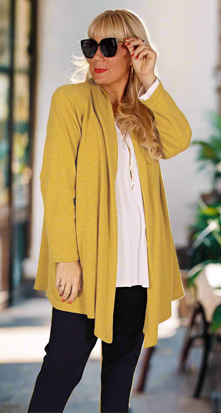 Wonderful Waterfall Jacket Cosy Knit Chartreuse – Sybils Plus Size Fashion