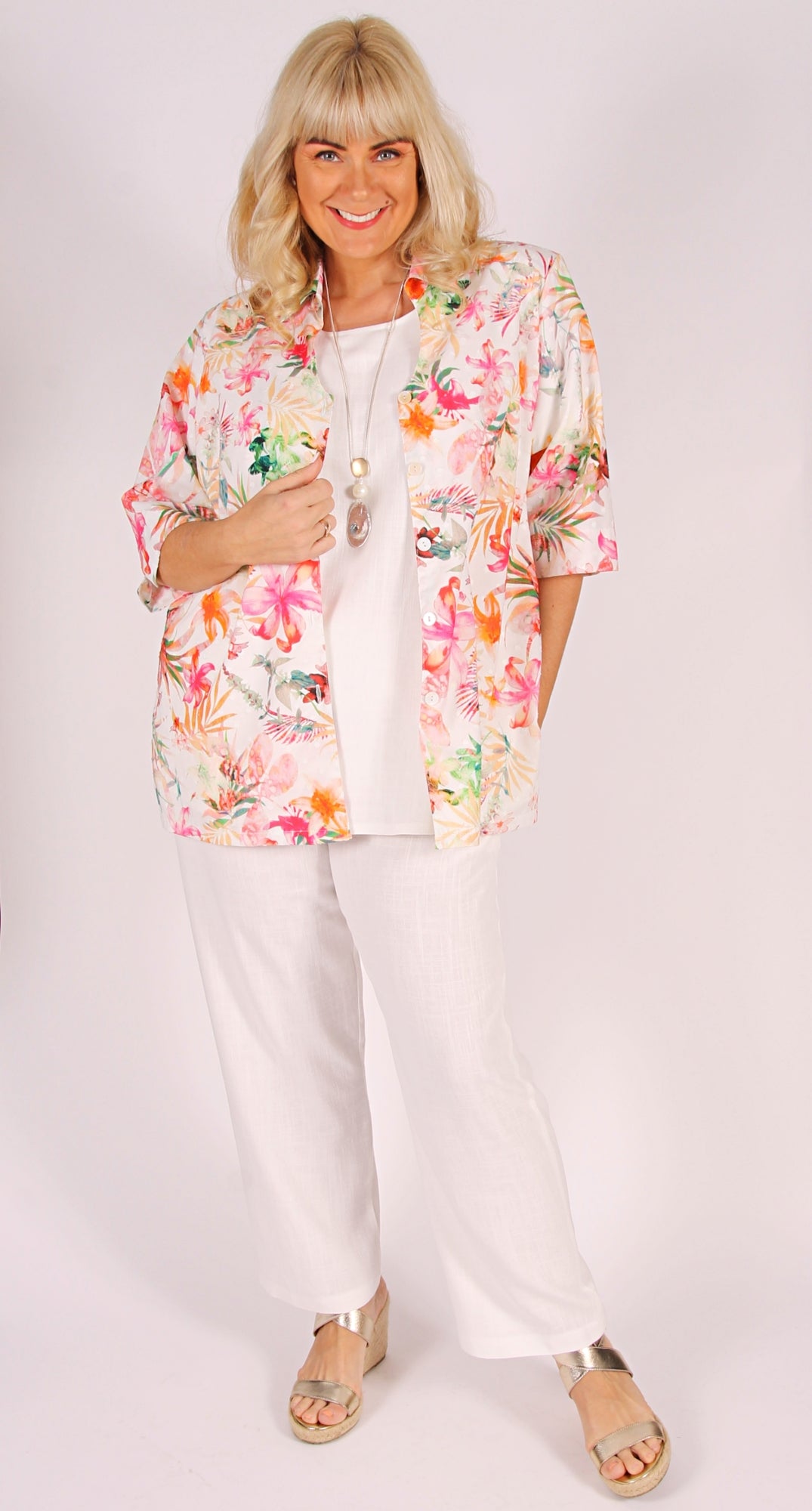 Linen Viscose Wide Leg Pant Alabaster – Sybils Plus Size Fashion